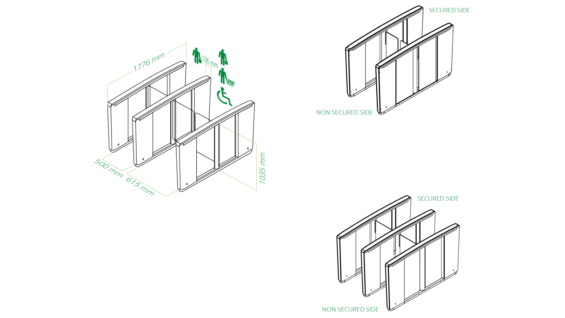 Speed Gate Turnstile - Lifeline Speedlane Swing | Boon Edam