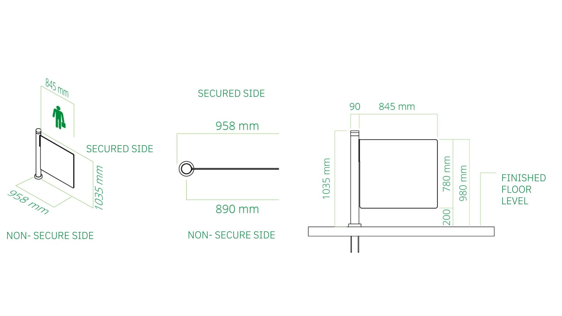 Single Wing Access Gate - Winglock Swing | Boon Edam