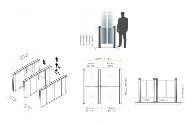 Beveiligingspoort Lifeline Speedlane Swing | Boon Edam
