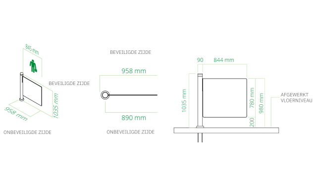 Toegangspoortje enkel of dubbel Winglock Swing | Boon Edam