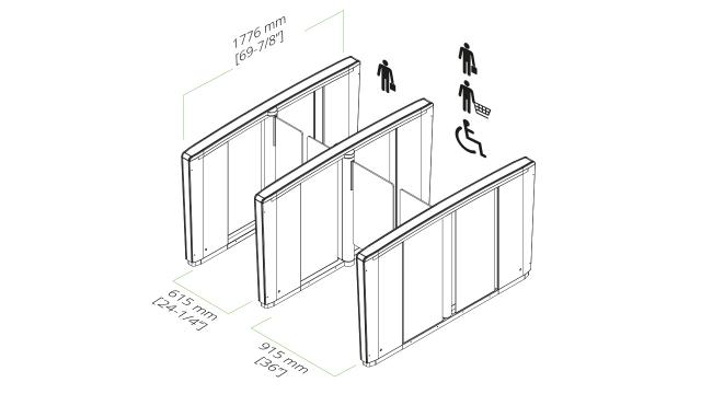 Lifeline Speedlane Swing Optical Turnstile | Boon Edam USA